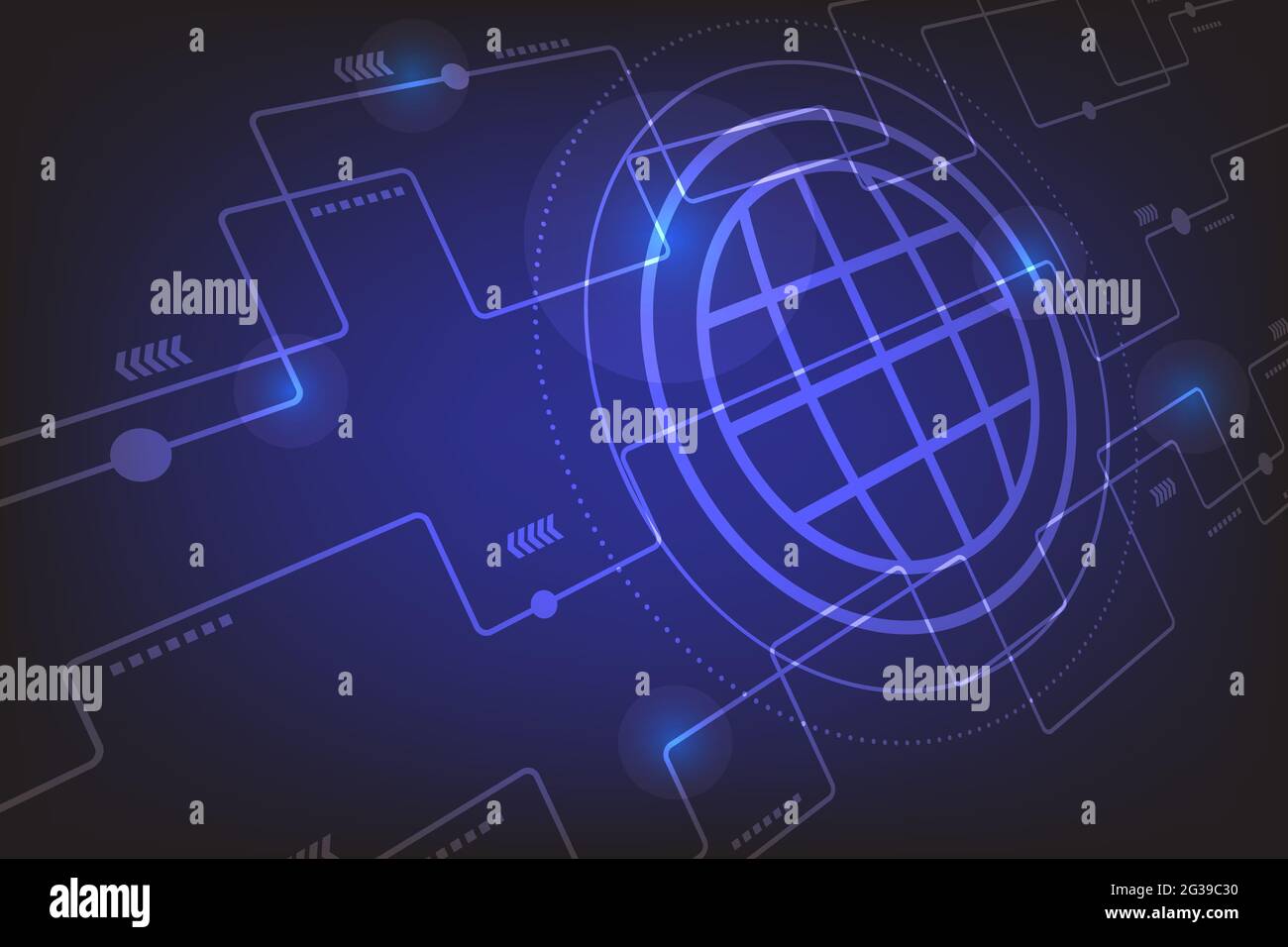 Tech geometry world map background hi-res stock photography and images ...