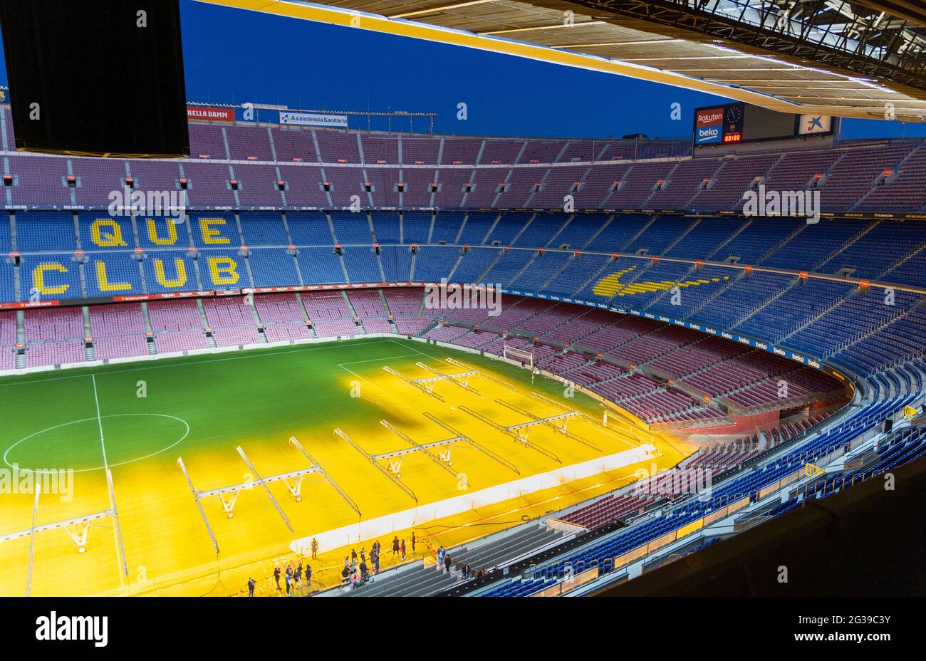 F.C. Barcelona stadium, Camp Nou from inside and without public Stock ...
