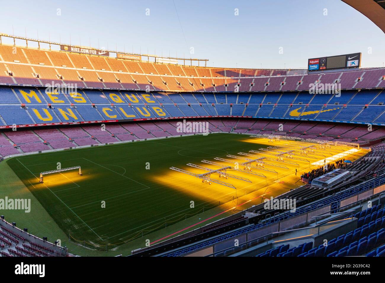 F.C. Barcelona stadium, Camp Nou from inside and without public Stock ...