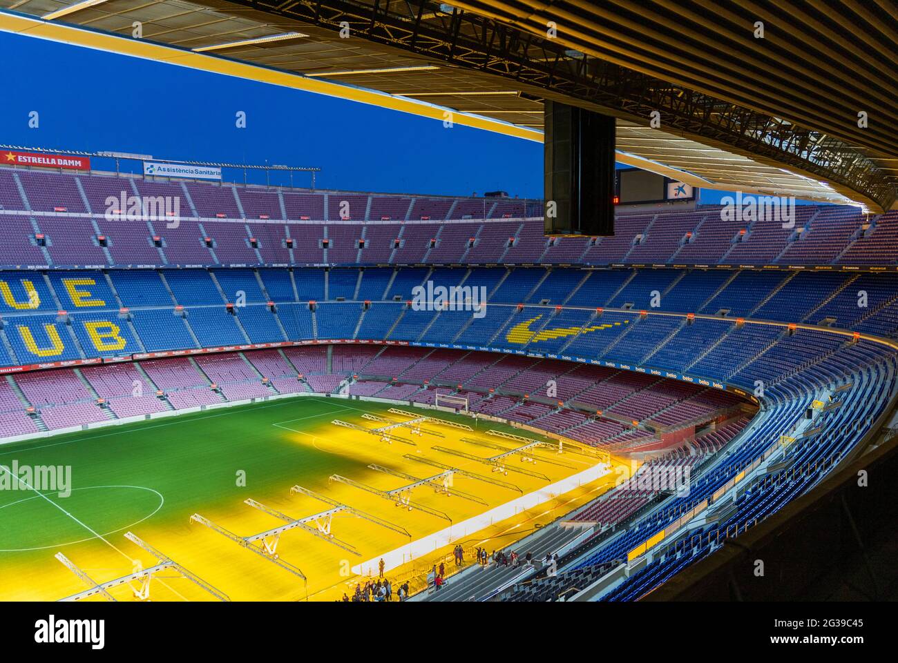 F.C. Barcelona stadium, Camp Nou from inside and without public Stock ...