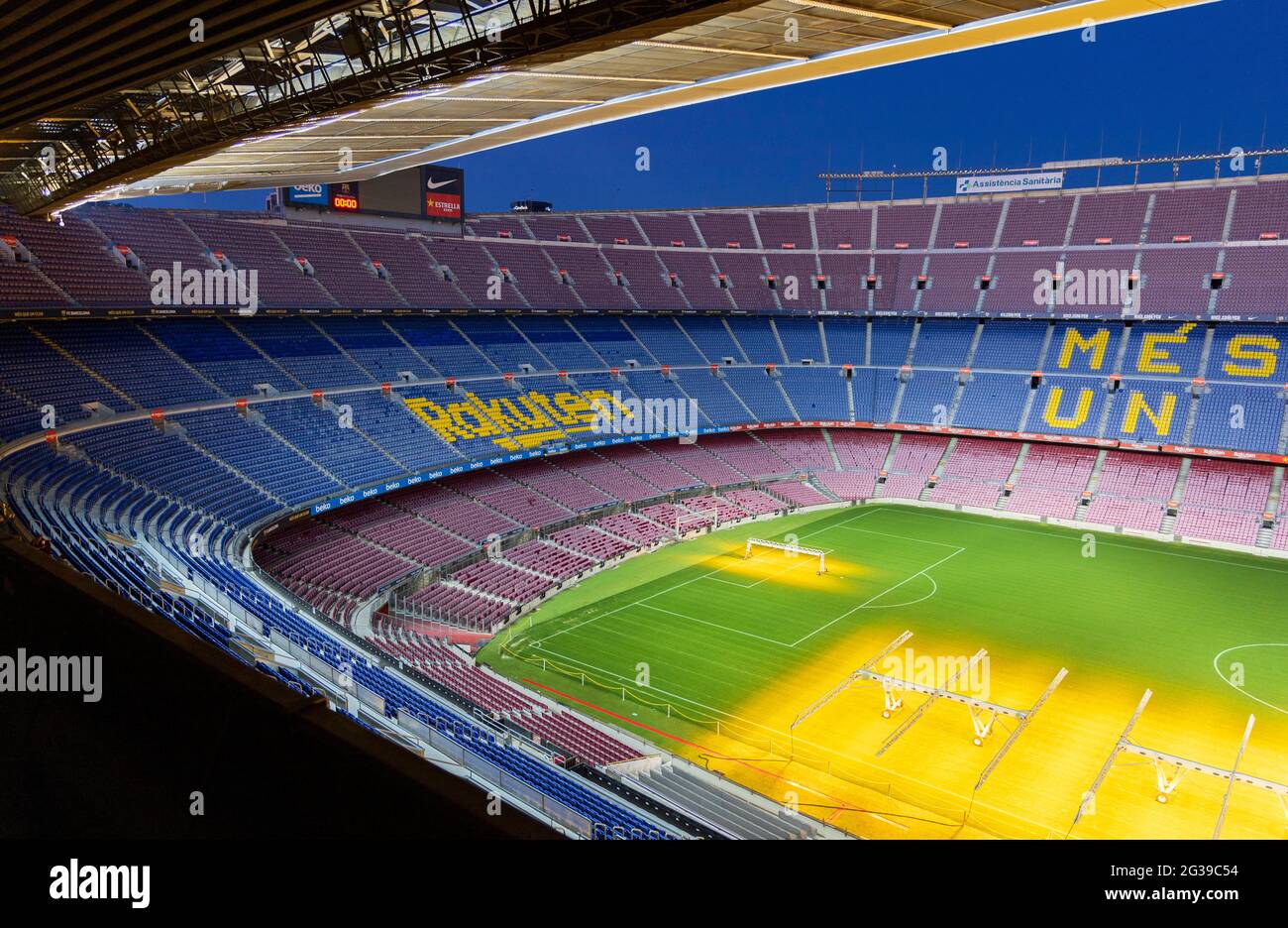 F.C. Barcelona stadium, Camp Nou from inside and without public Stock ...