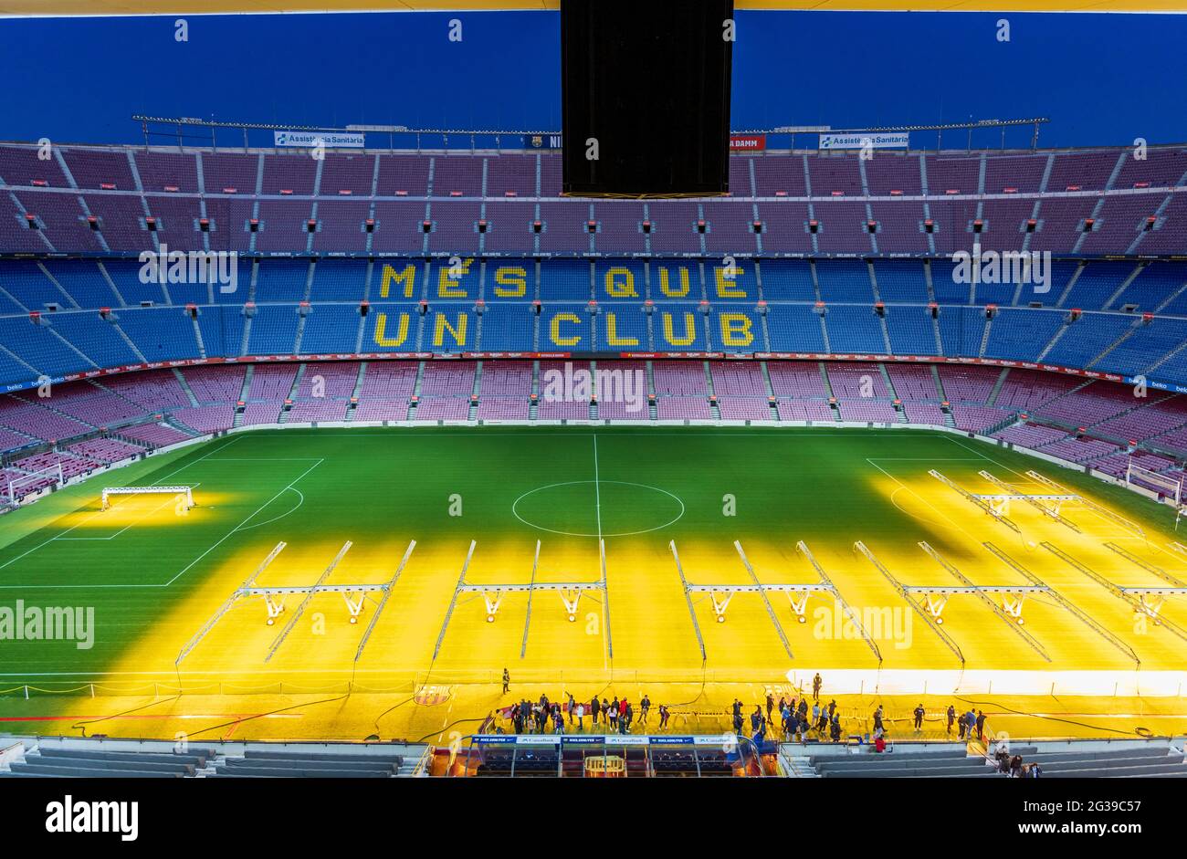 F.C. Barcelona stadium, Camp Nou from inside and without public Stock ...
