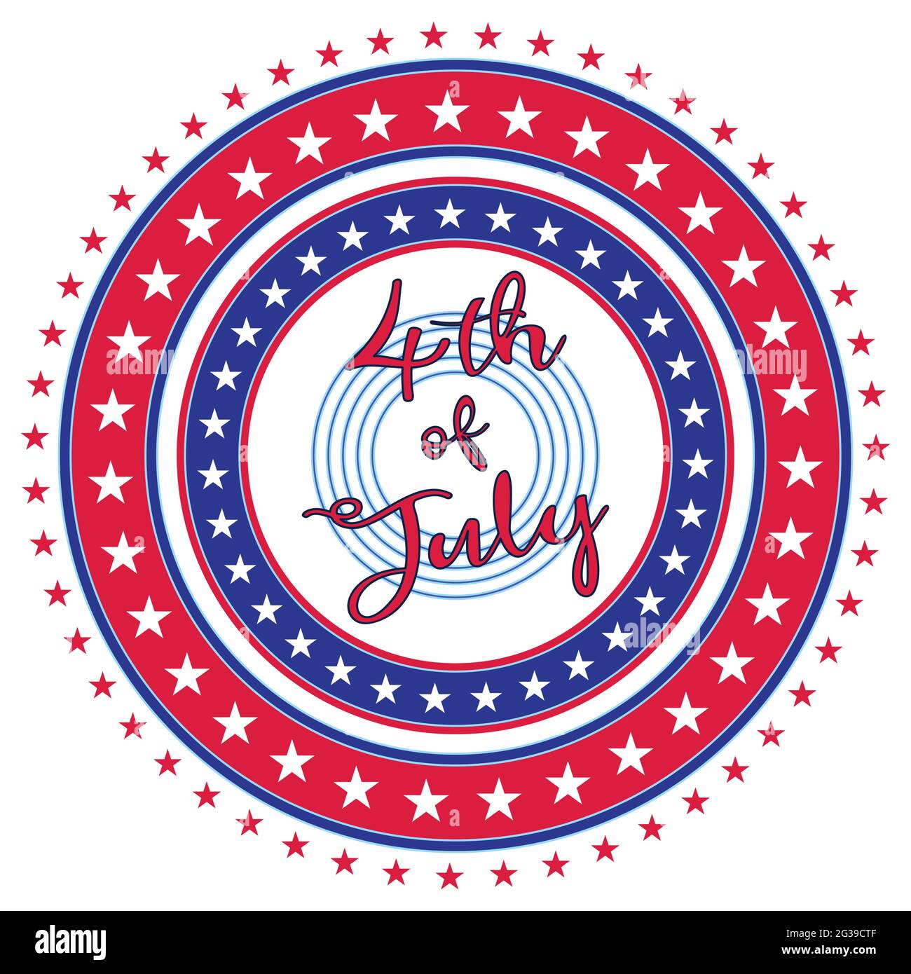 4th of July USA Independence Day round banner with national flag ...