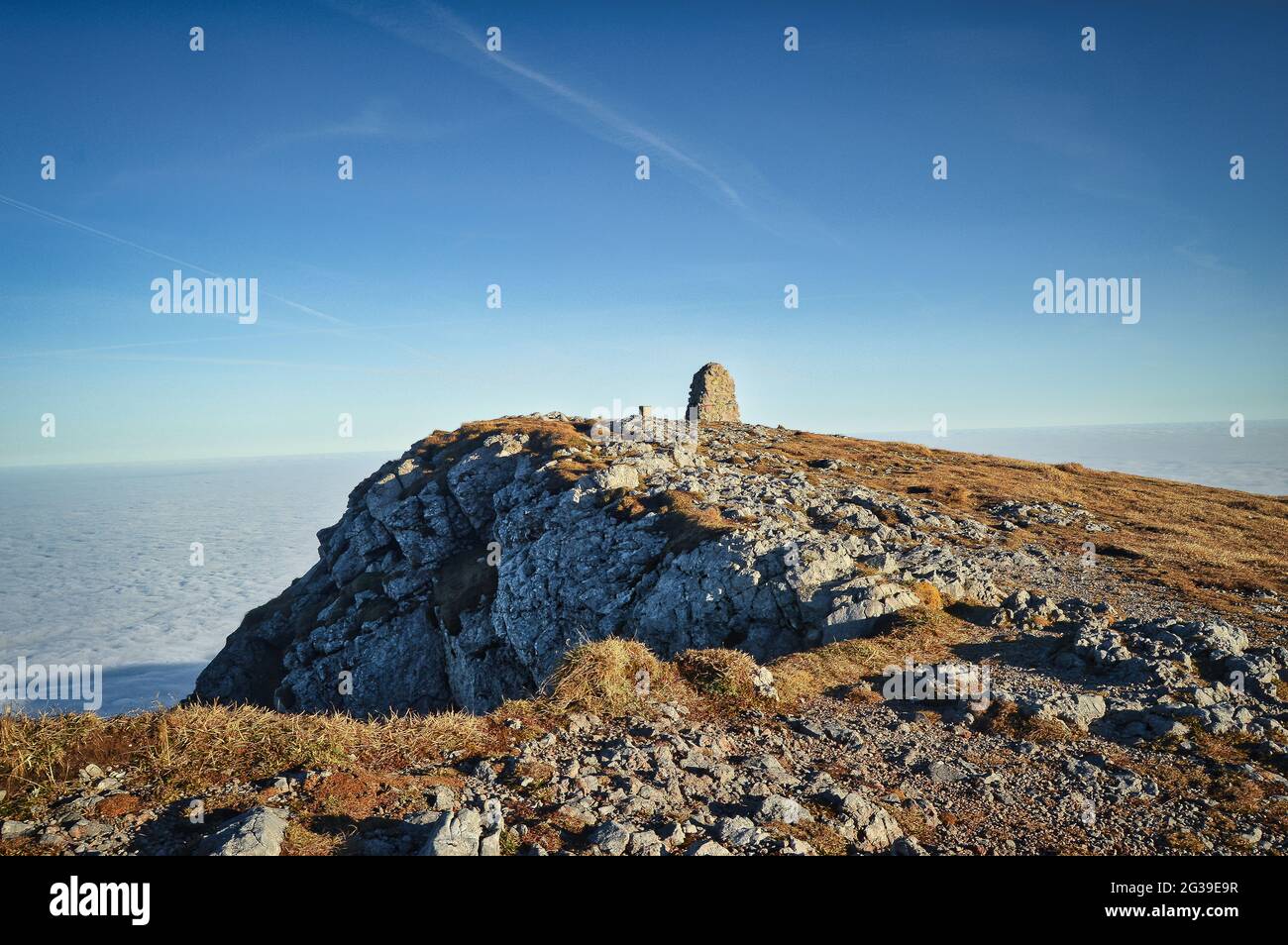 view to Kaiserstein and sea of clouds on mountain peak Stock Photo - Alamy