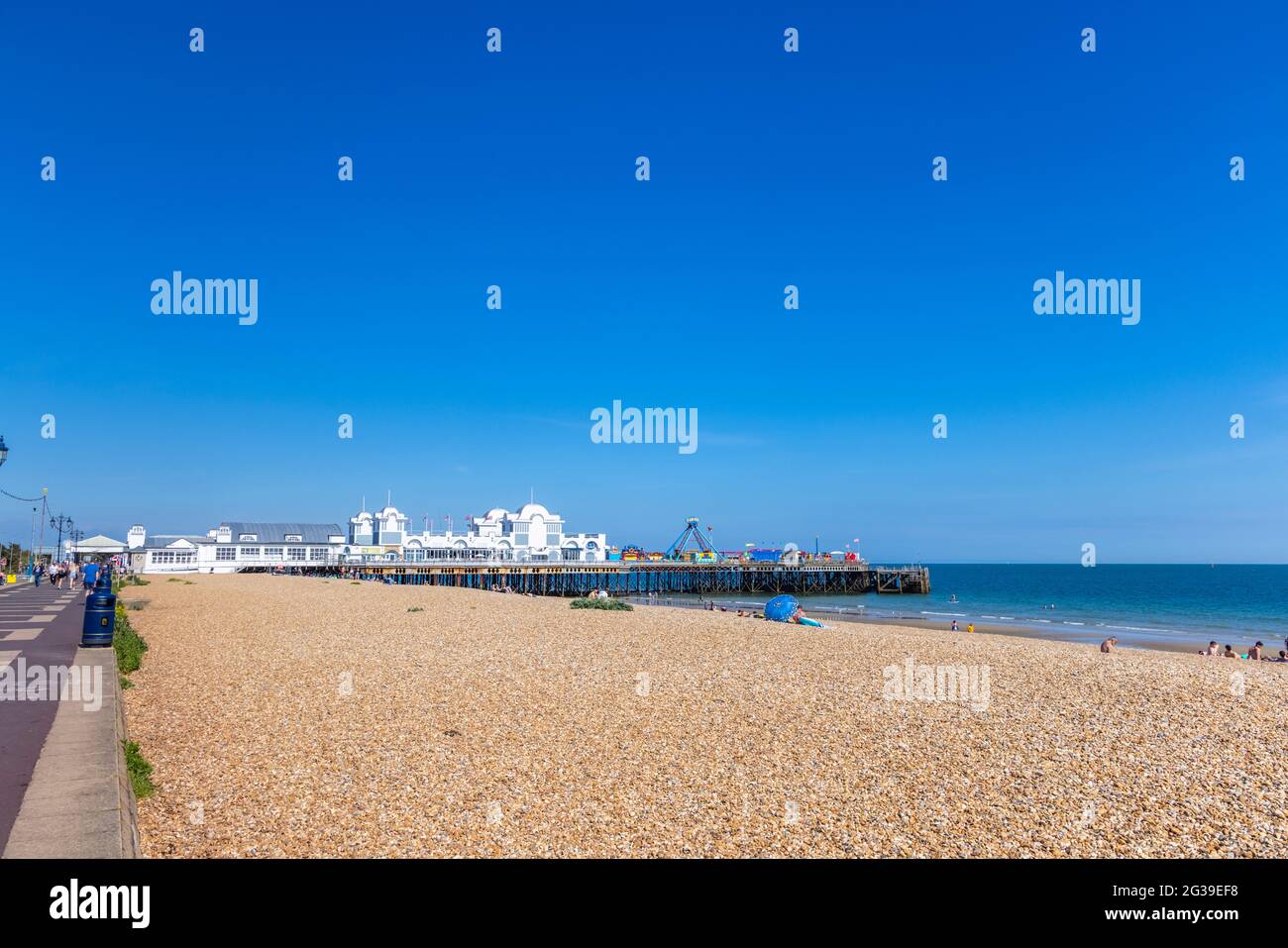 Typical english seaside resort promenade entertainment pier summer ...