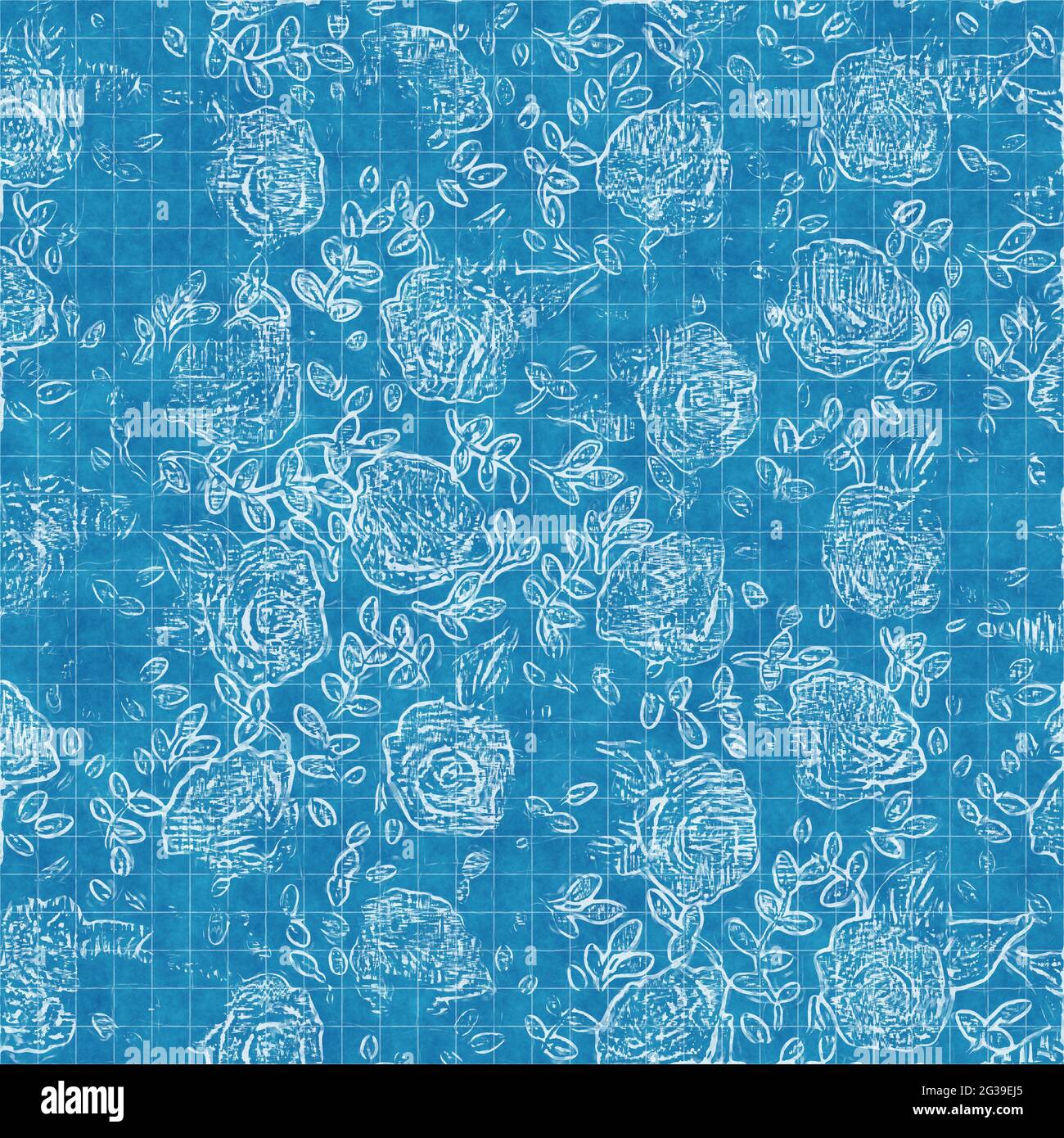 Seamless bright blue blueprint pattern for textile and print Stock ...