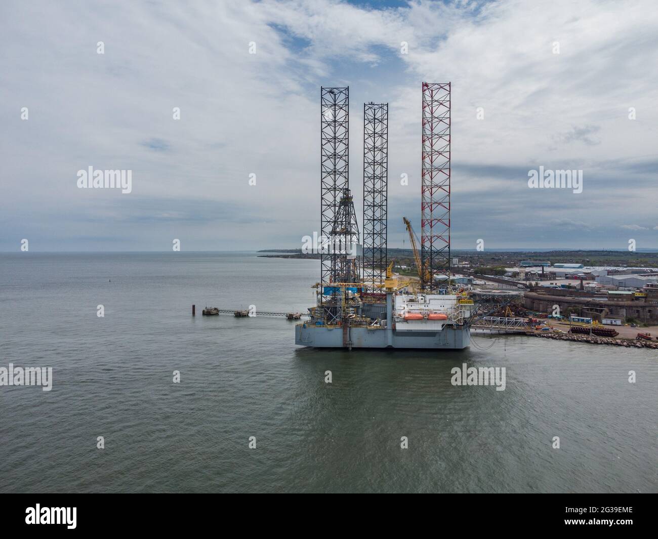 The "Ran" oil rig, owned by Borr Drilling, was built in 2013 in ...
