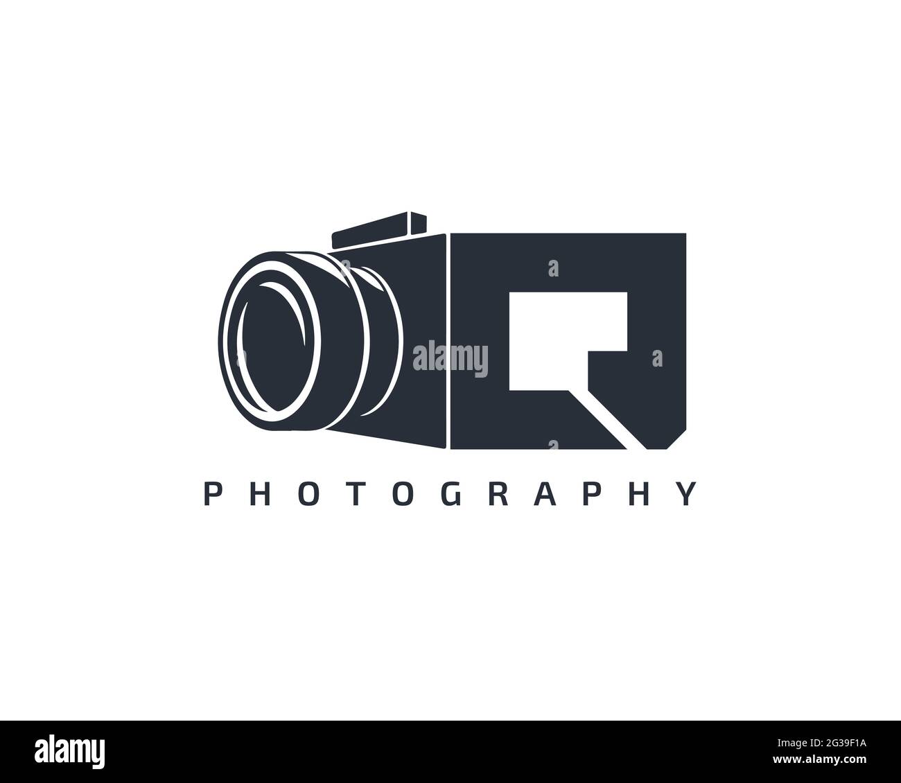 letter Q Camera logo template. Camera logo icon on white background ...