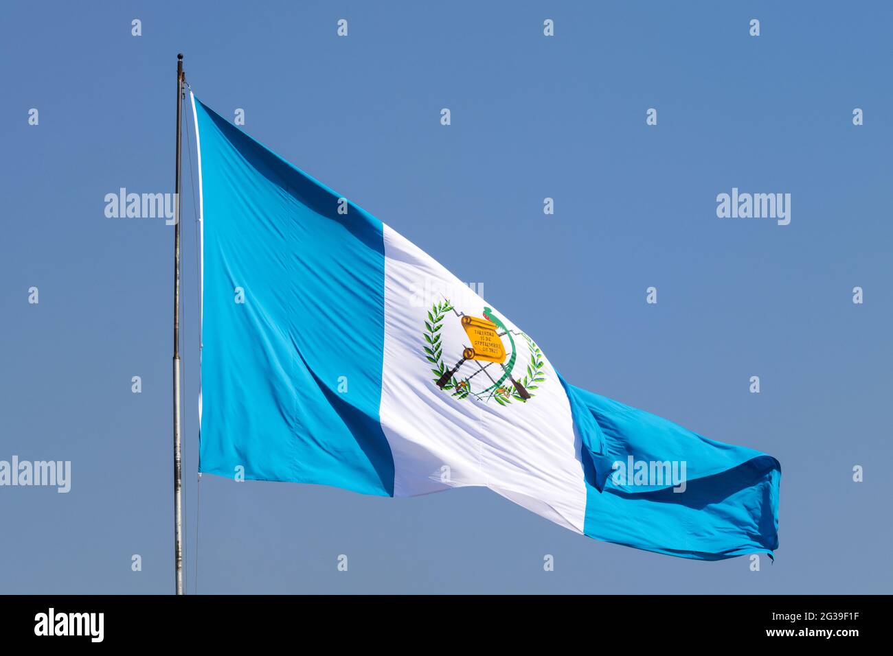 Flag of Guatemala, declared a national symbol on August 17, 1871 Stock ...