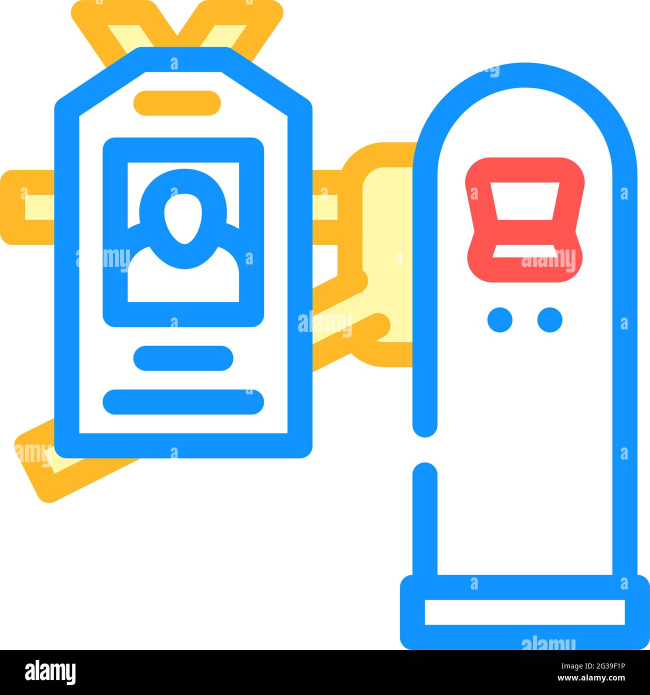 pass key for entry to canteen color icon vector illustration Stock ...