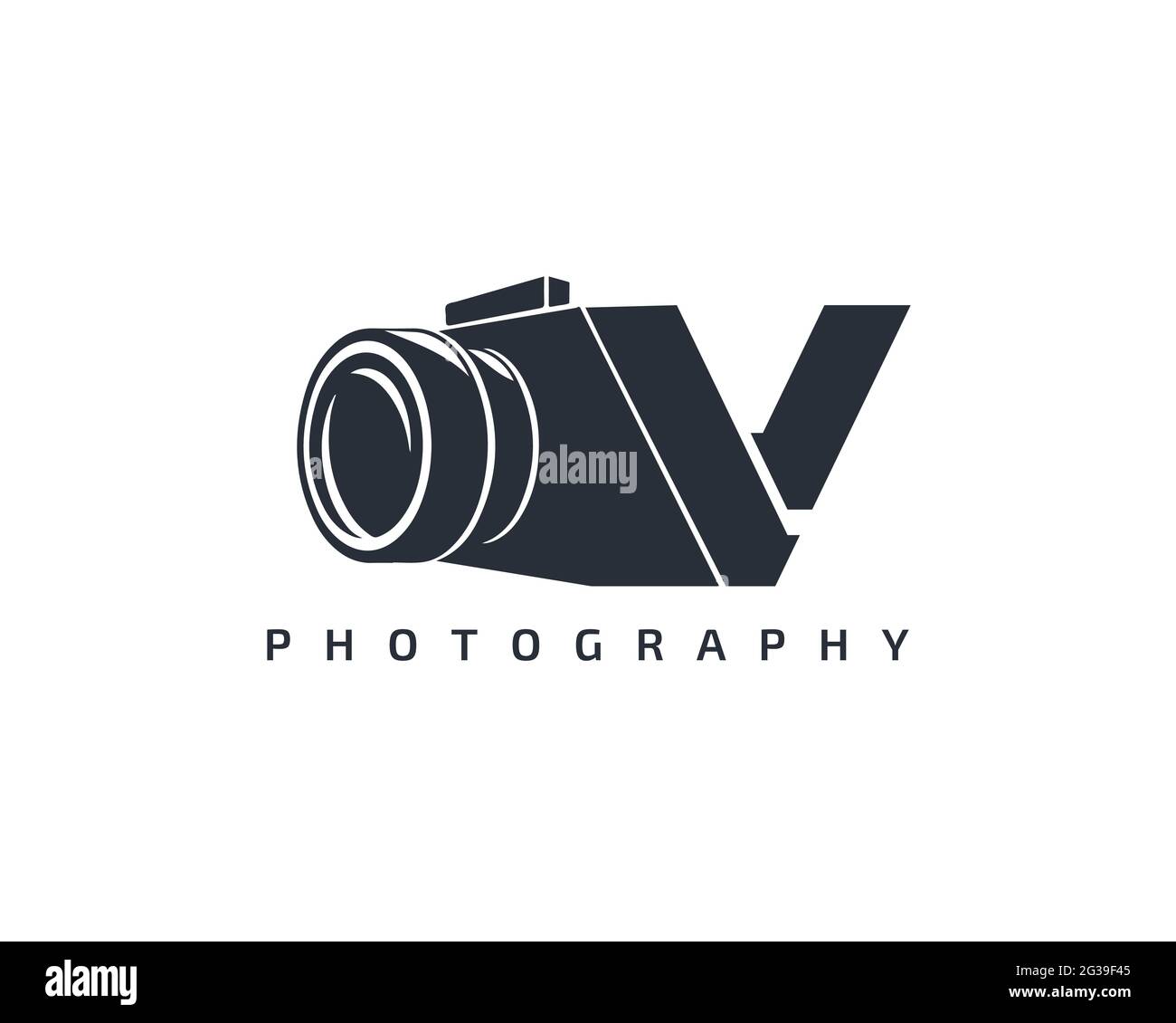 letter V Camera logo template. Camera logo icon on white background ...