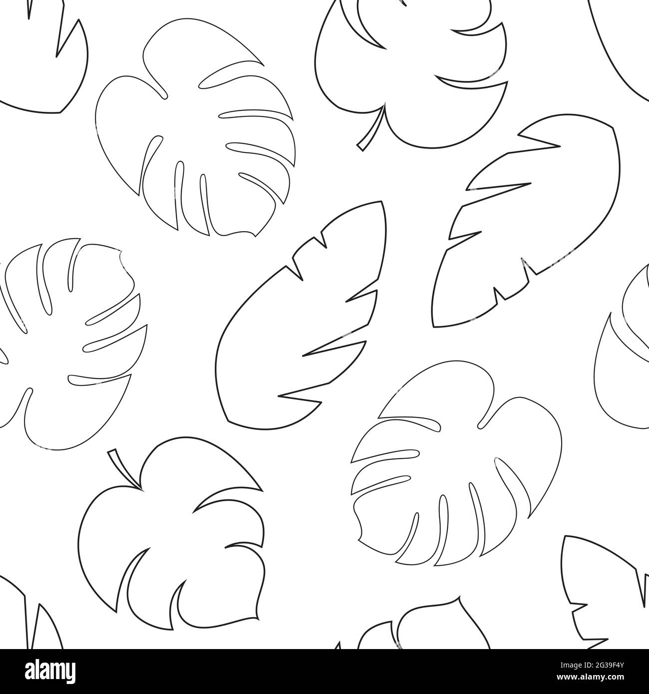 Tropical seamless pattern in outline style Stock Vector Image & Art - Alamy