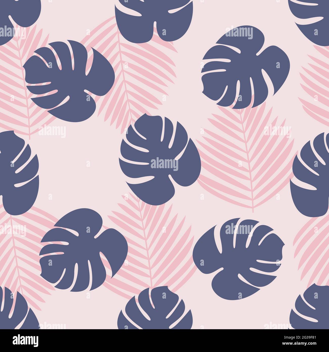 Tropical blue leaf pattern Stock Vector Images - Alamy