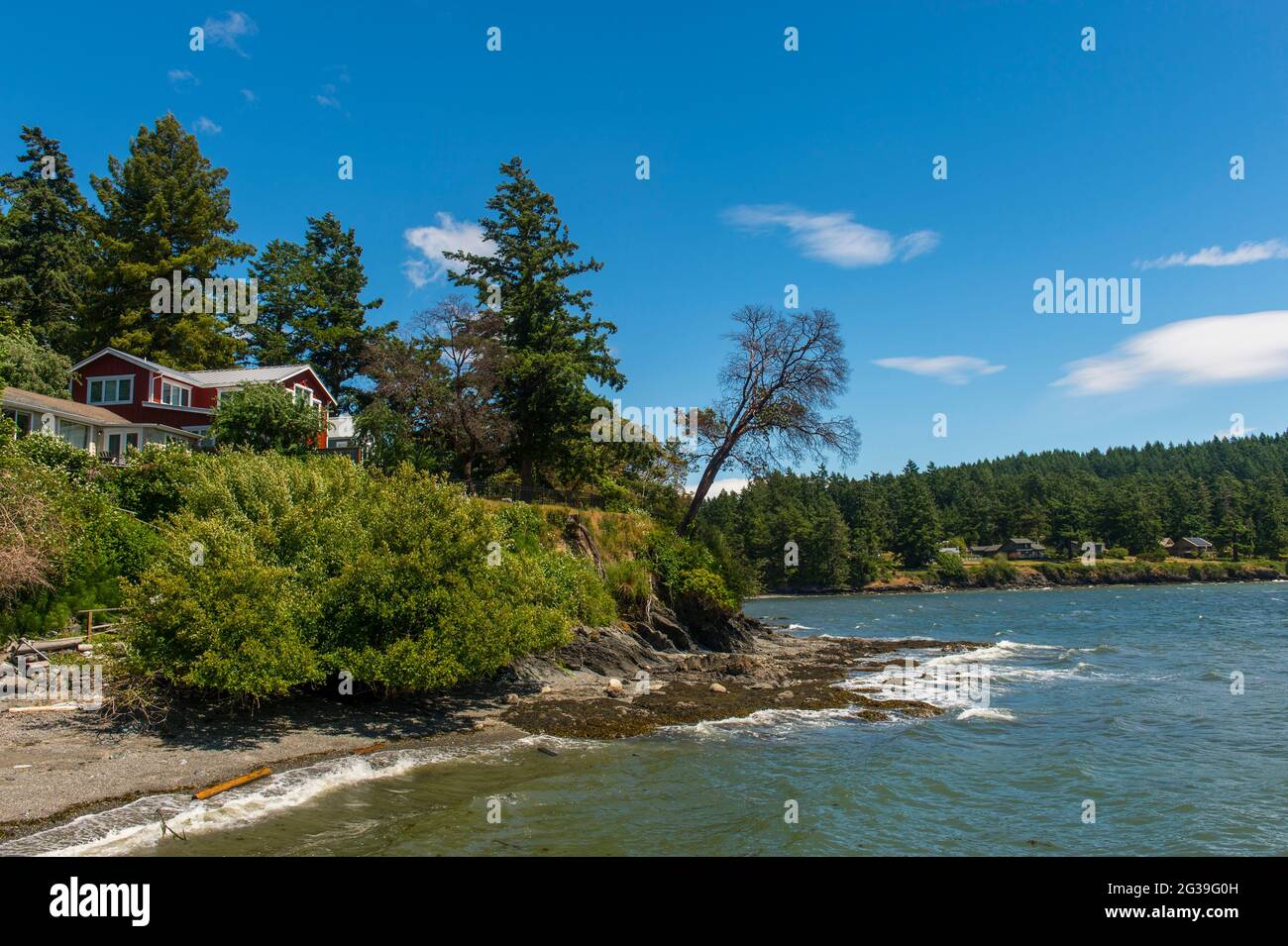 View of the small village of Olga on Orcas Island in the San Juan ...