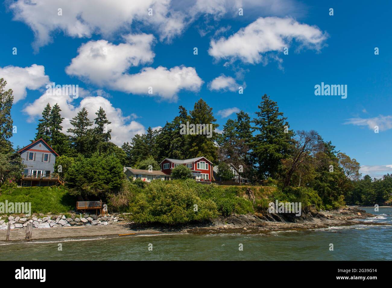 View of the small village of Olga on Orcas Island in the San Juan ...