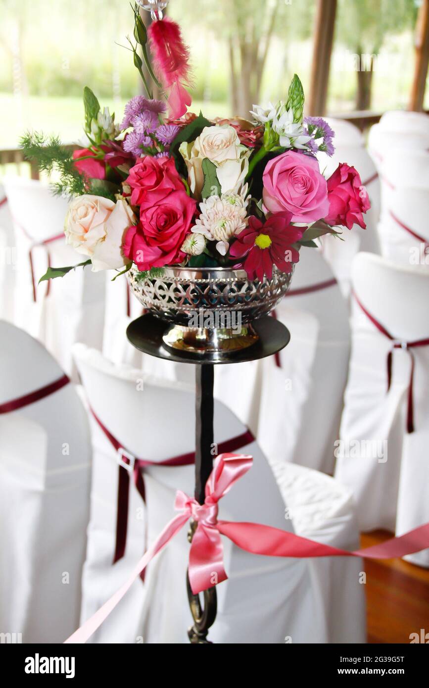 multi flower and rose bouquet in vase Stock Photo - Alamy