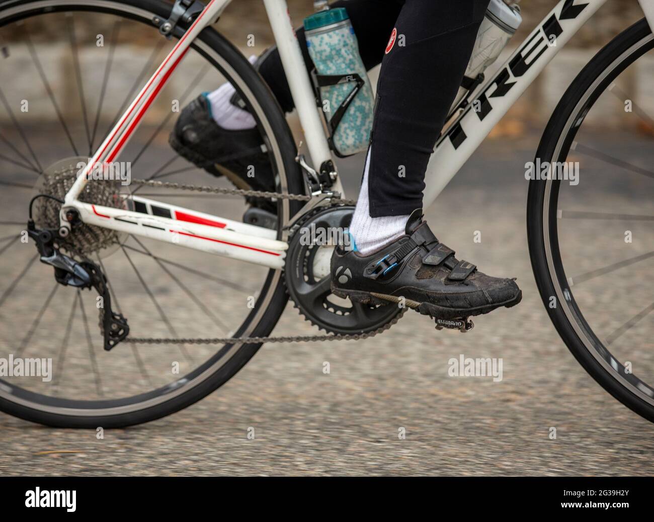 Cycling on an open road Stock Photo - Alamy