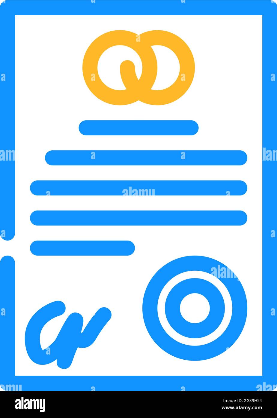 marriage contract color icon vector illustration Stock Vector Image ...