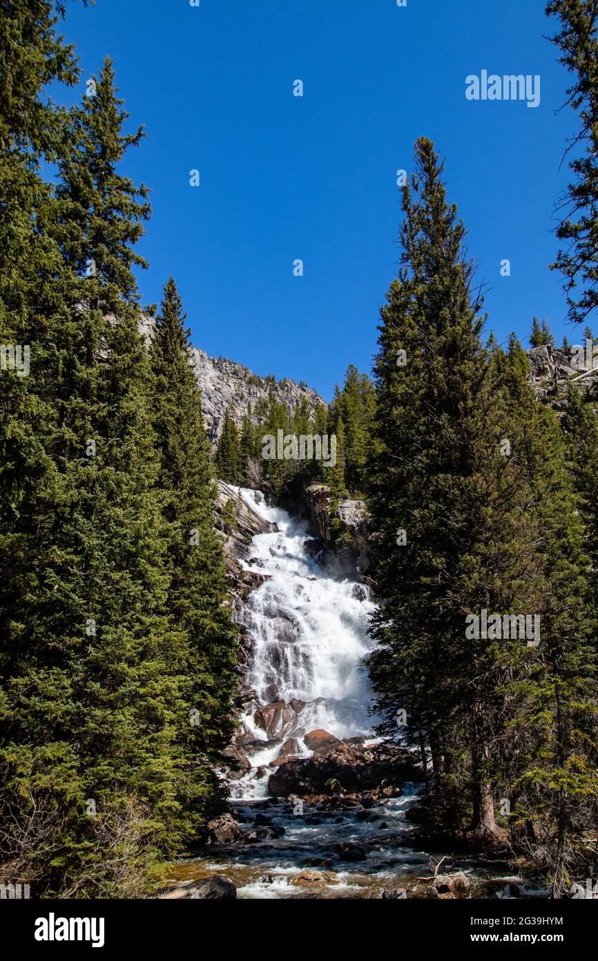 Hidden Falls on Cascade Creek, Grand Teton National Park, Jackson Hole ...