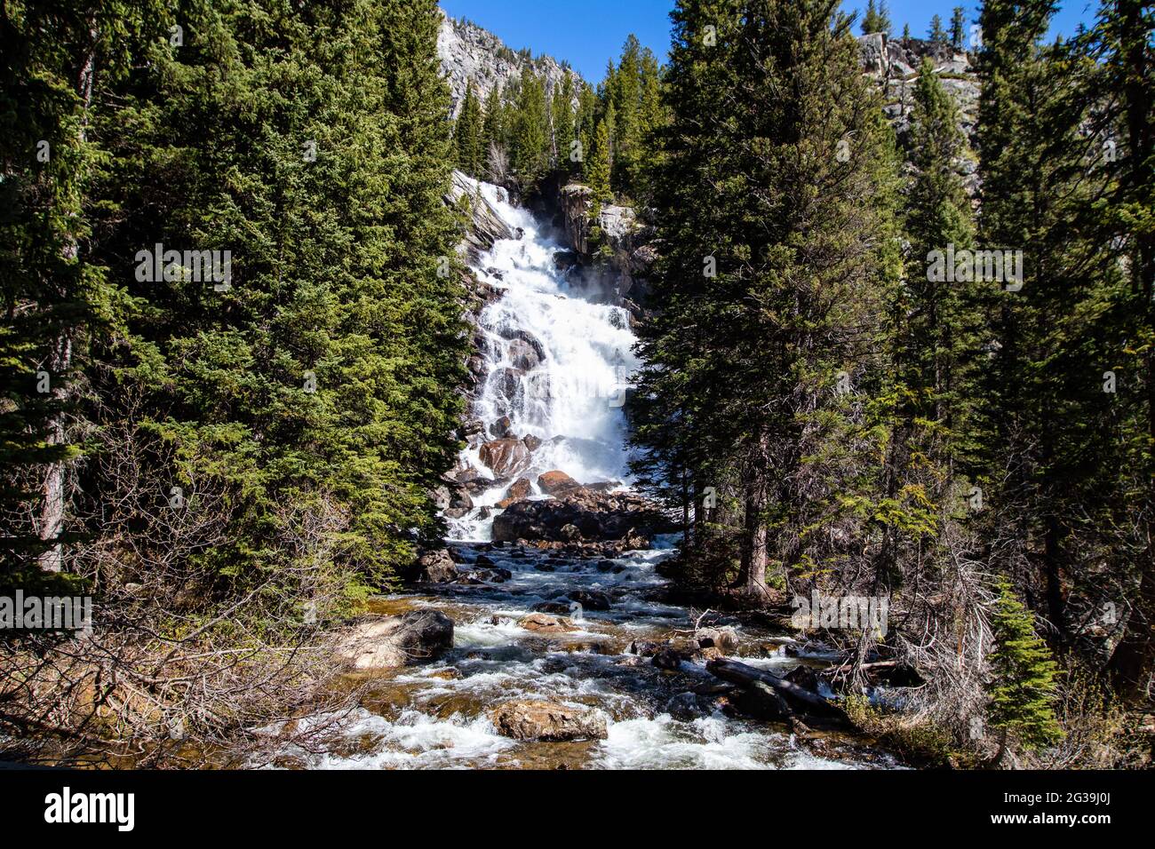 Hidden Falls on Cascade Creek, Grand Teton National Park, Jackson Hole ...