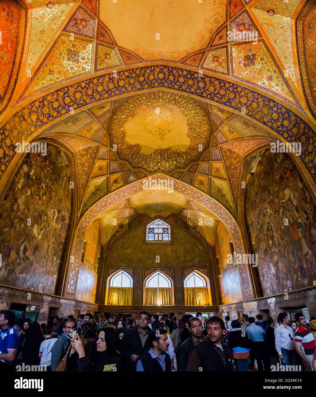 Wall Mural (painting) at Chehel Sotoun Palace (Forty Columns Palace) in ...