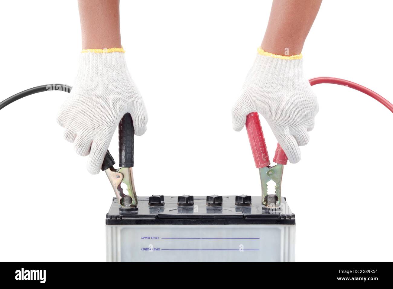 Human hand giving to charge battery Stock Photo - Alamy