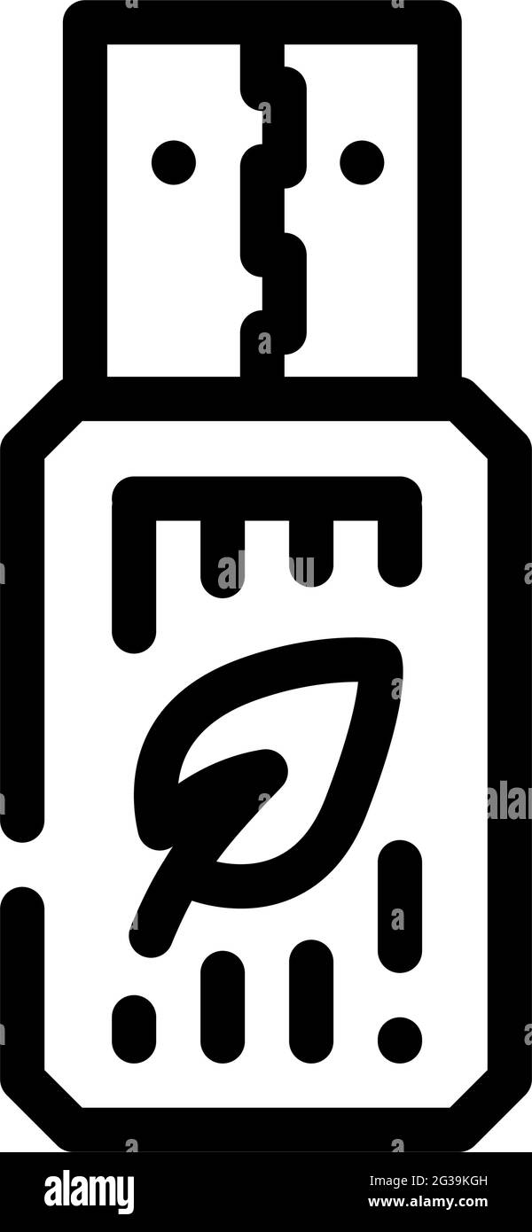 usb flash storage chia cryptocurrency line icon vector illustration ...