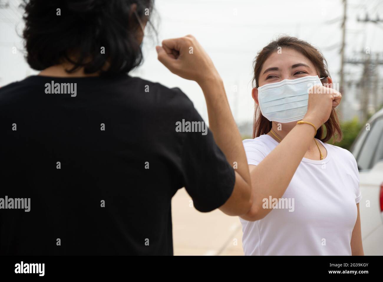 Elbow shake hi-res stock photography and images - Alamy