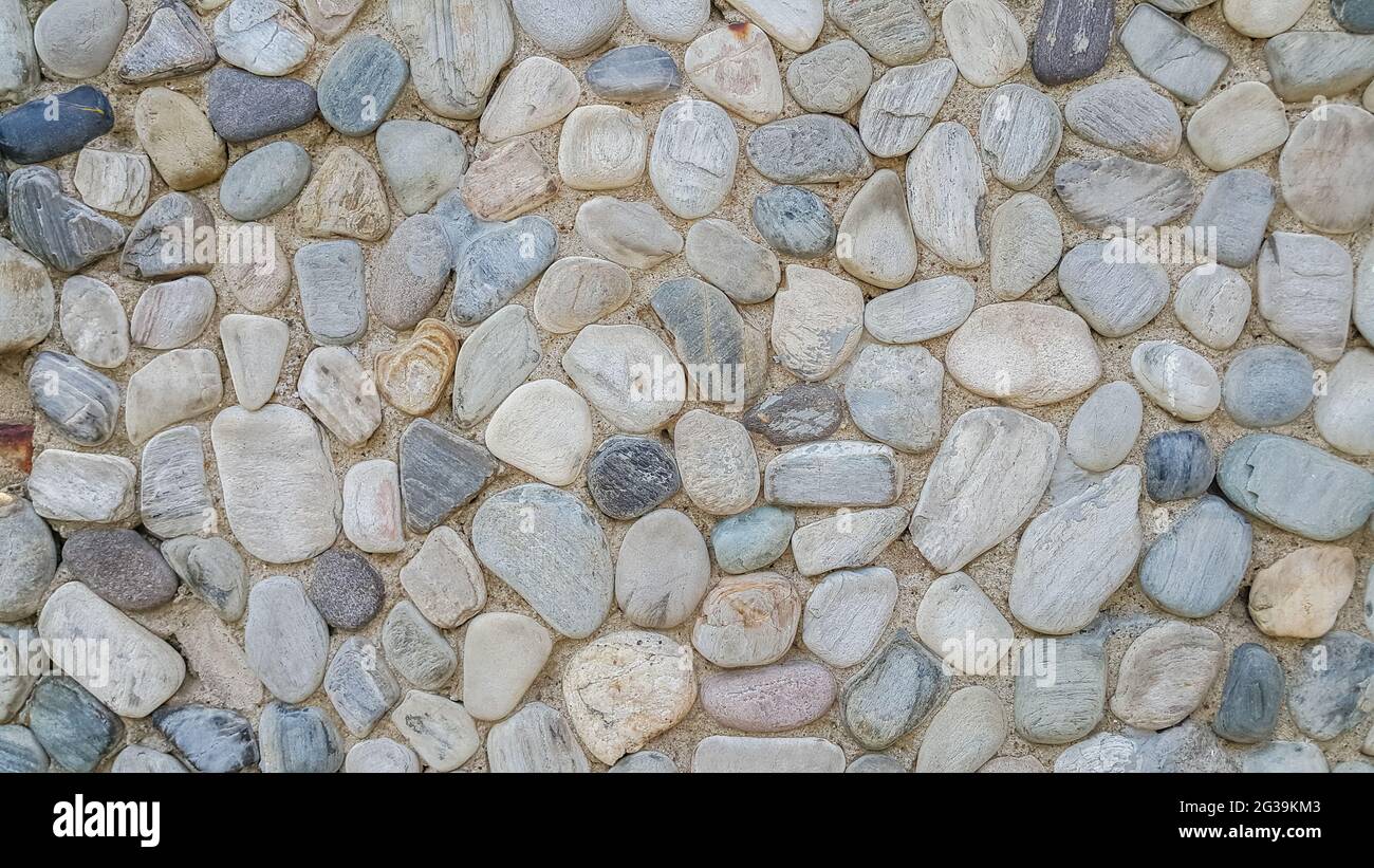 wall pattern of gravel stone background Stock Photo - Alamy