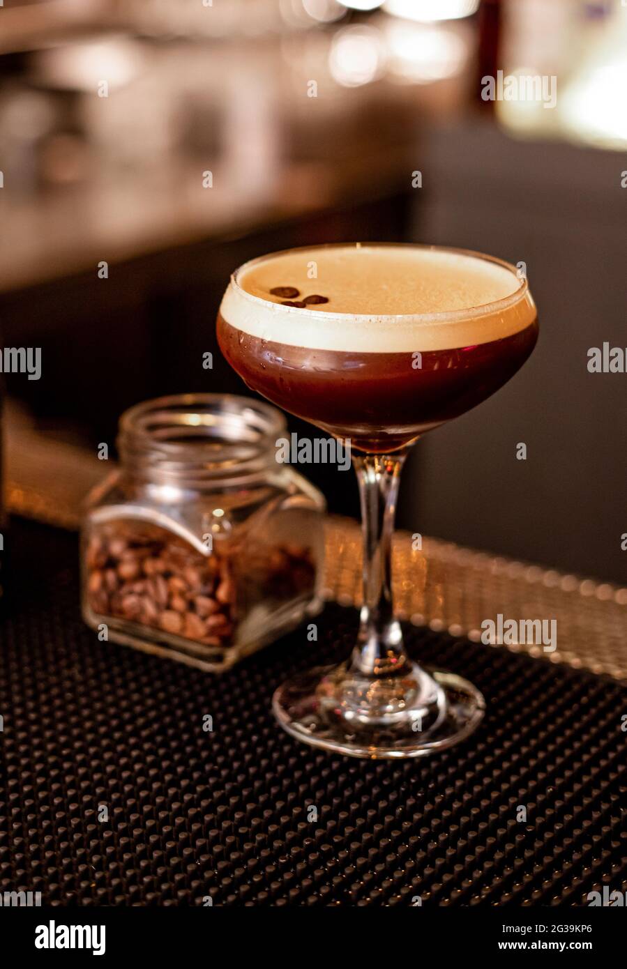 Vertical shot of coffee cocktail drink in a bar Stock Photo - Alamy