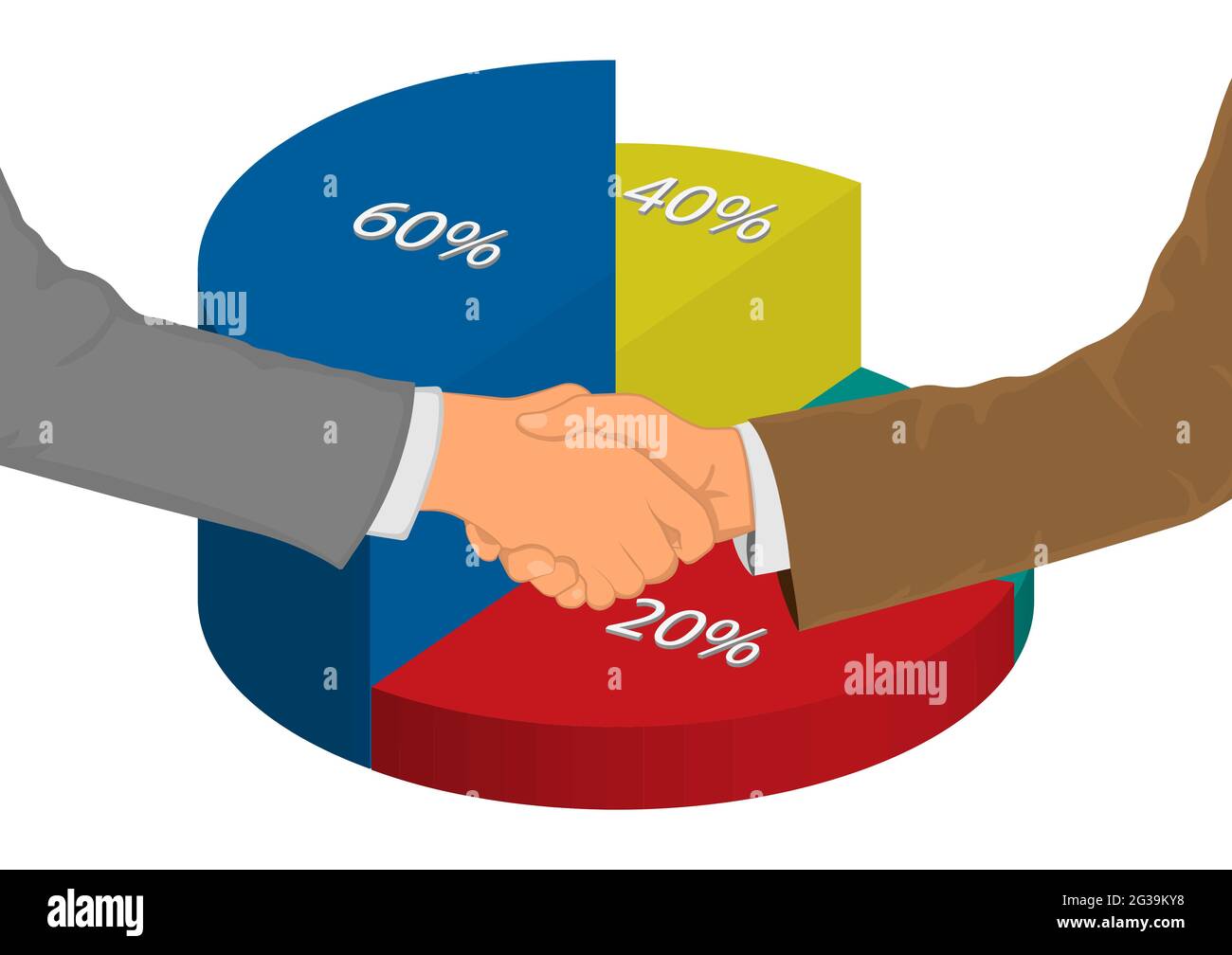 Drawing Graphics hand of businessman shaking hands for successful ...