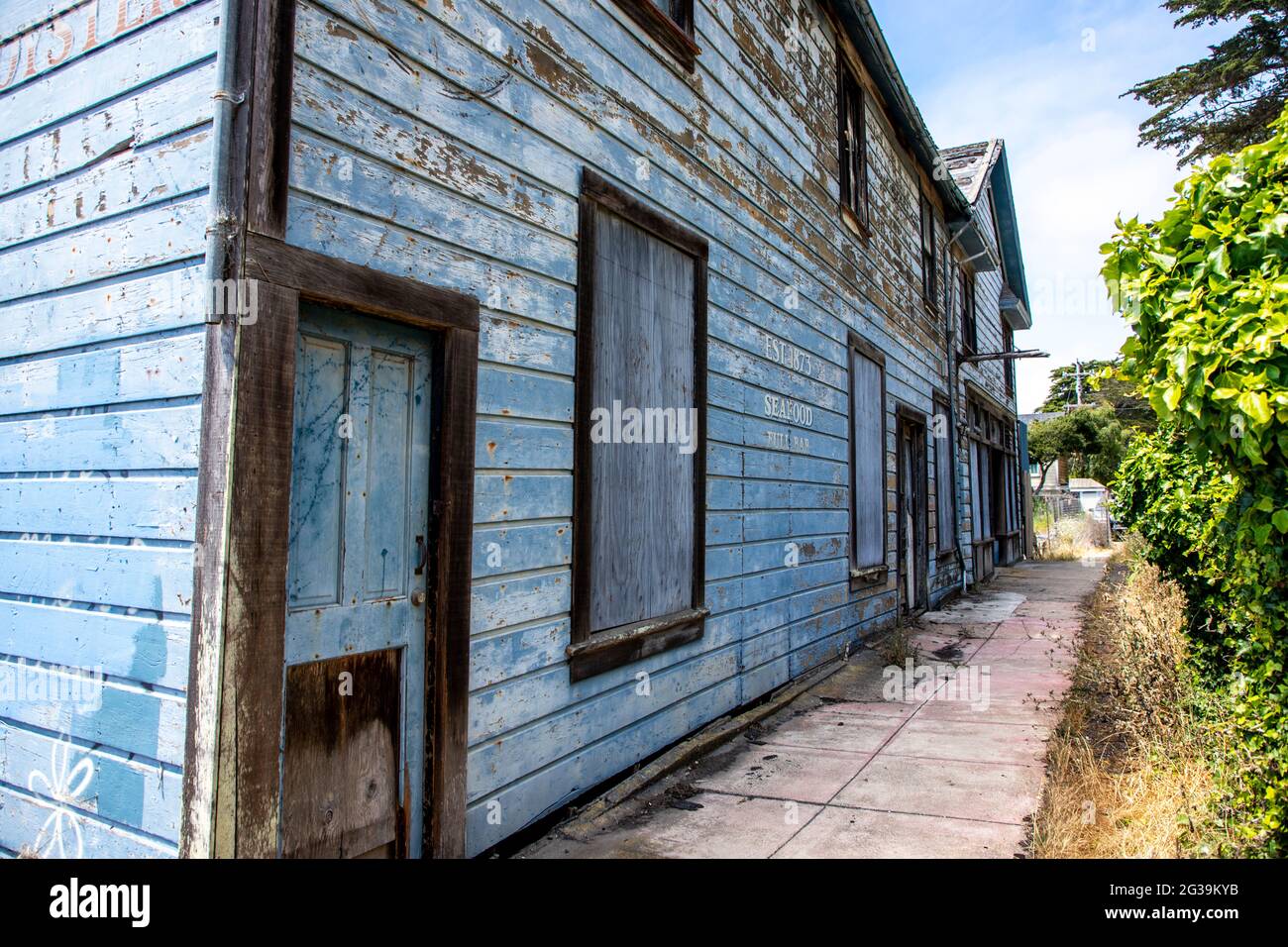 abandoned building in Marshall. Tomales Bay is a long narrow inlet of ...