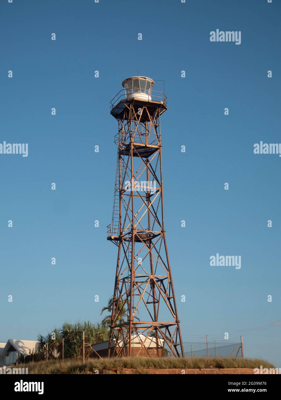 Skeletal tower lighthouse at Gantheaume Point near Broome Western ...
