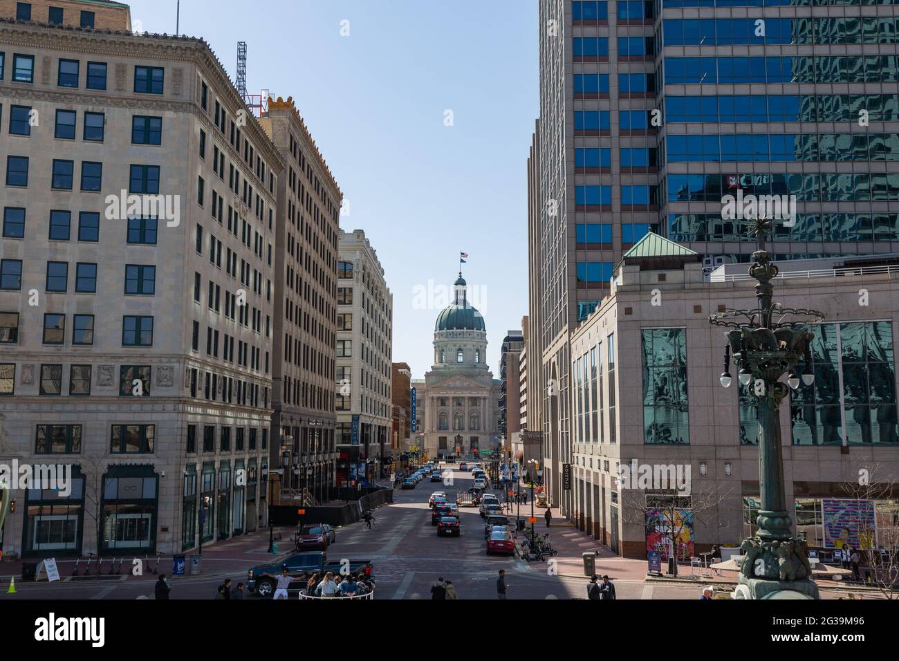 The Indiana State Capitol Building stands at the end of West Market ...