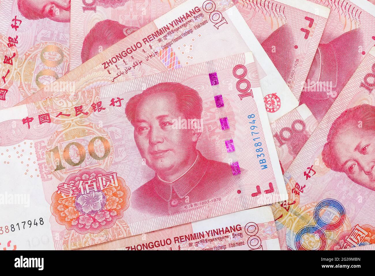Chinese 100 RMB ，Yuan banknotes from China's currency Stock Photo - Alamy