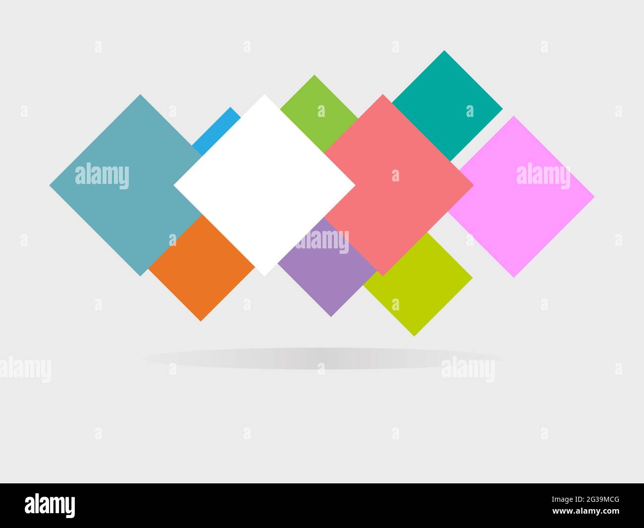 Illustration of different-sized colorful squares on a white background ...