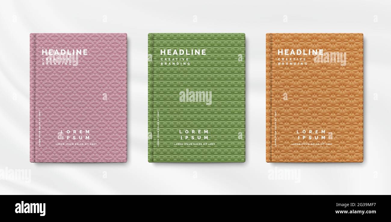 Set of floral seamless pattern book cover template. Background design ...