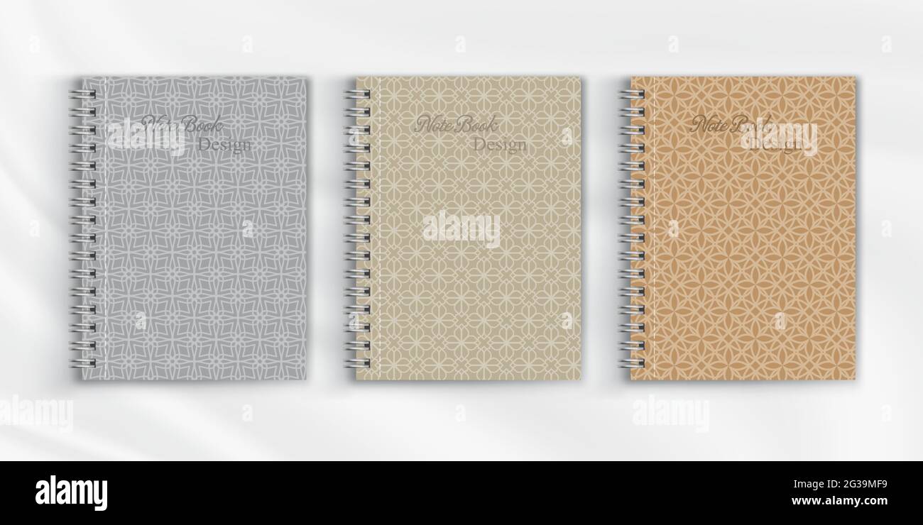 Set of geometric pattern notebook cover. Background design for ...