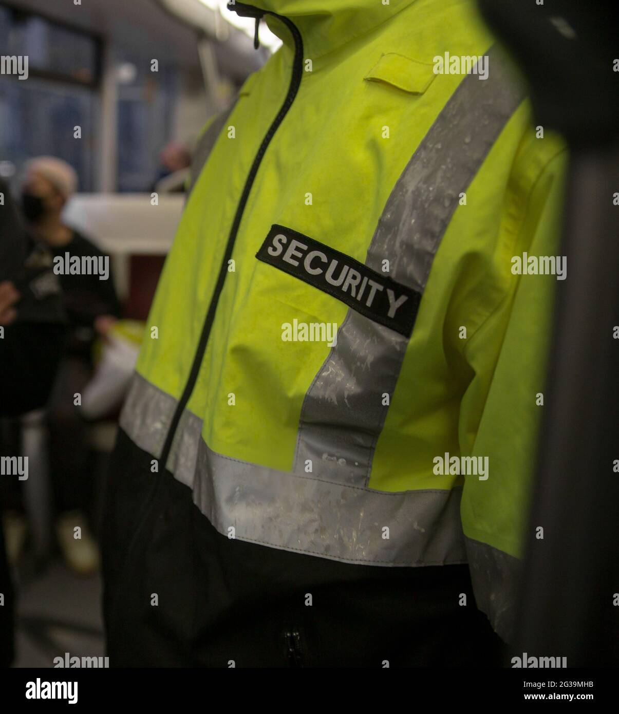 Security guard in uniform patrolling in a commercial mall Stock Photo ...