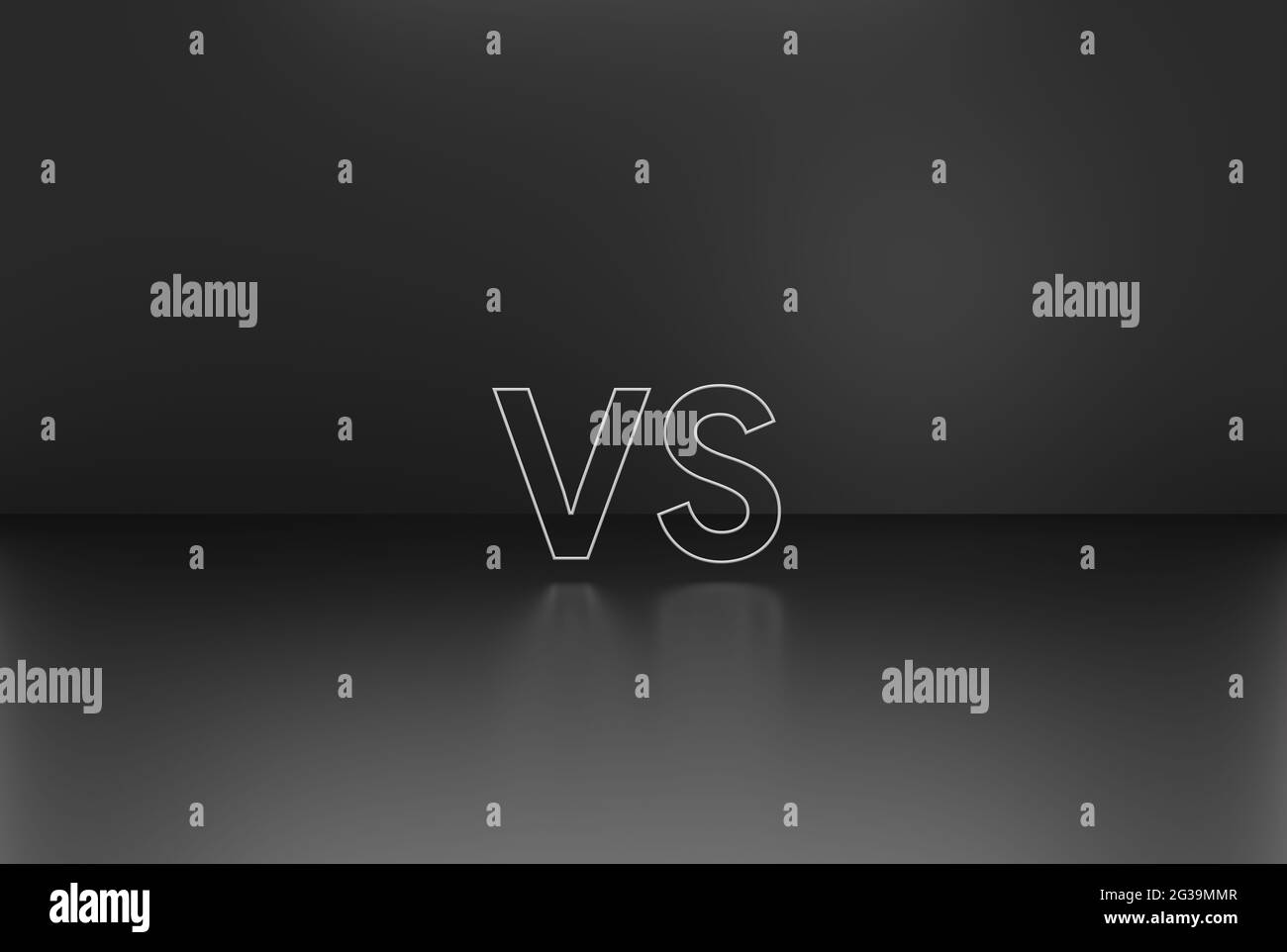 Versus sign written with black background . 3d illustration rendering ...