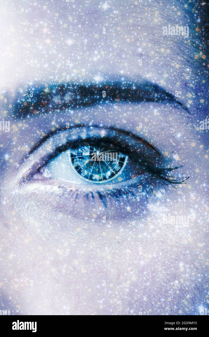 Woman Eye And Astrology High Resolution Stock Photography and Images ...
