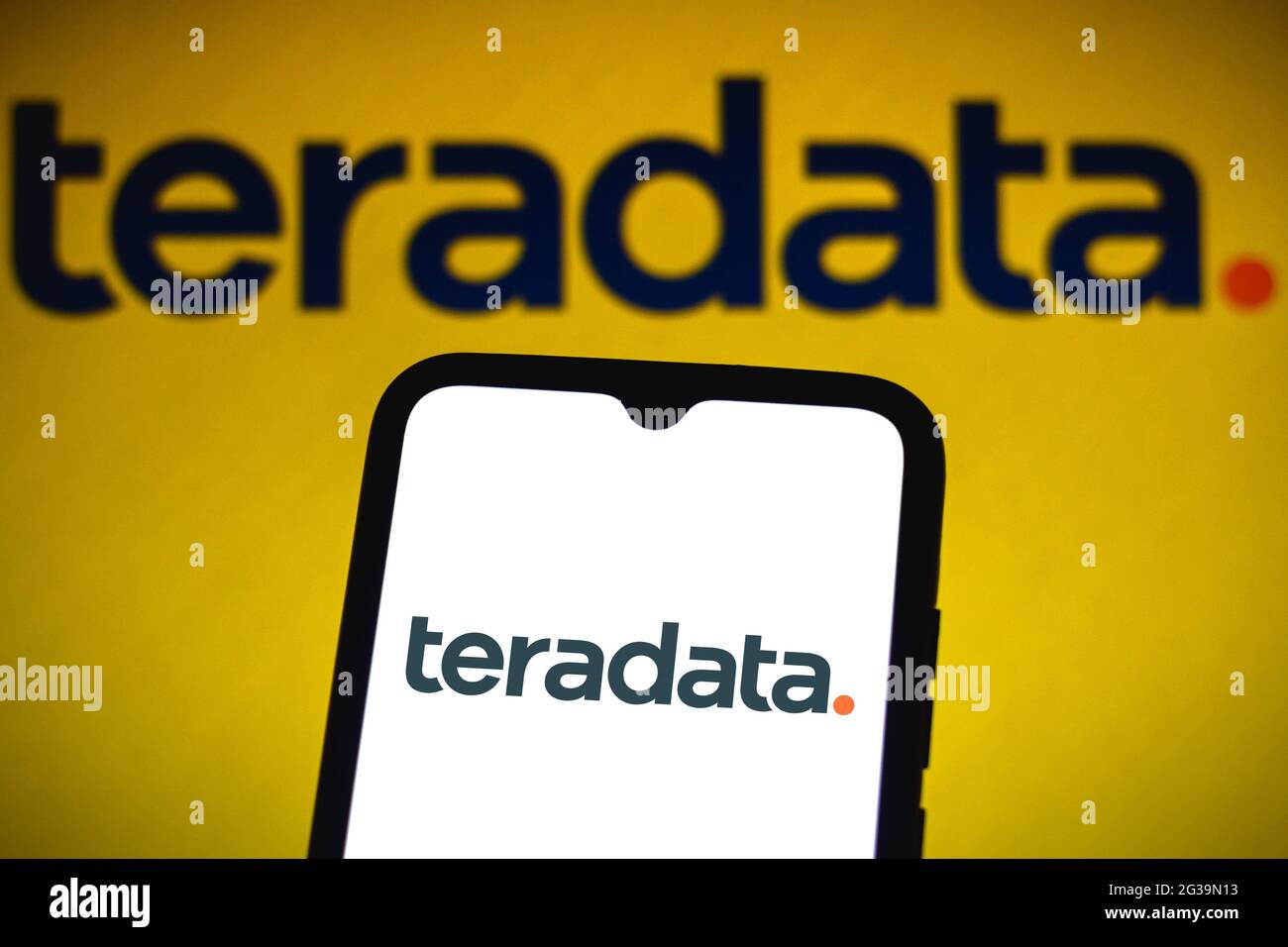 In this photo illustration the Teradata Corporation logo seen displayed ...