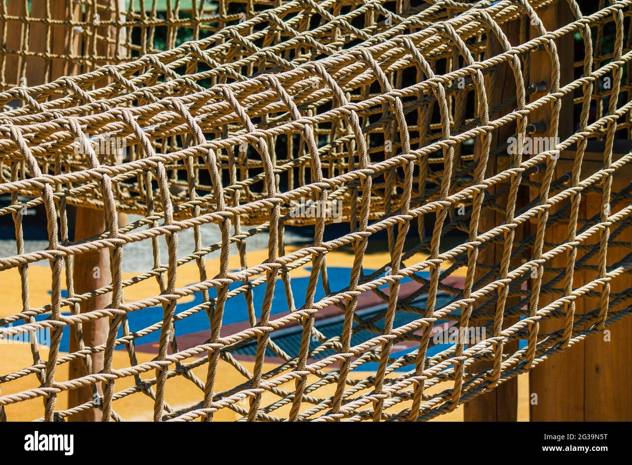 Reims France June 14, 2021 New wooden playground installed by the city ...