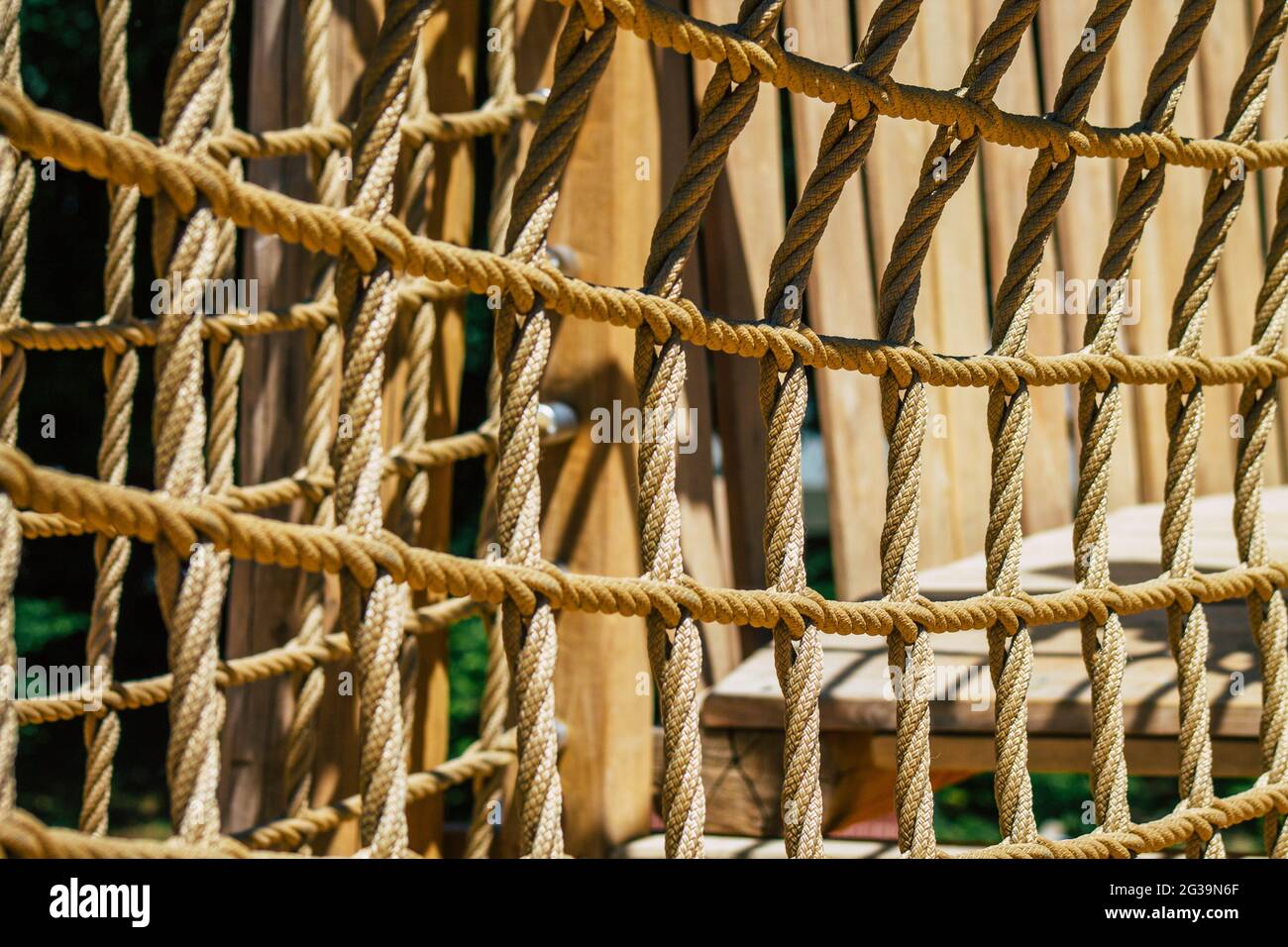 Reims France June 14, 2021 New wooden playground installed by the city ...
