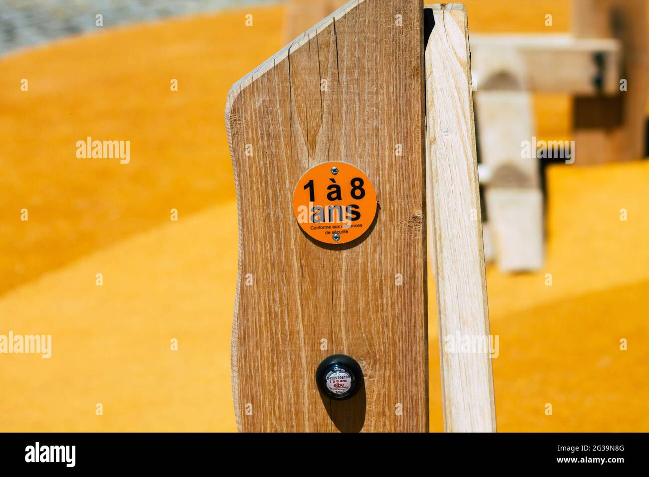 Reims France June 14, 2021 New wooden playground installed by the city ...