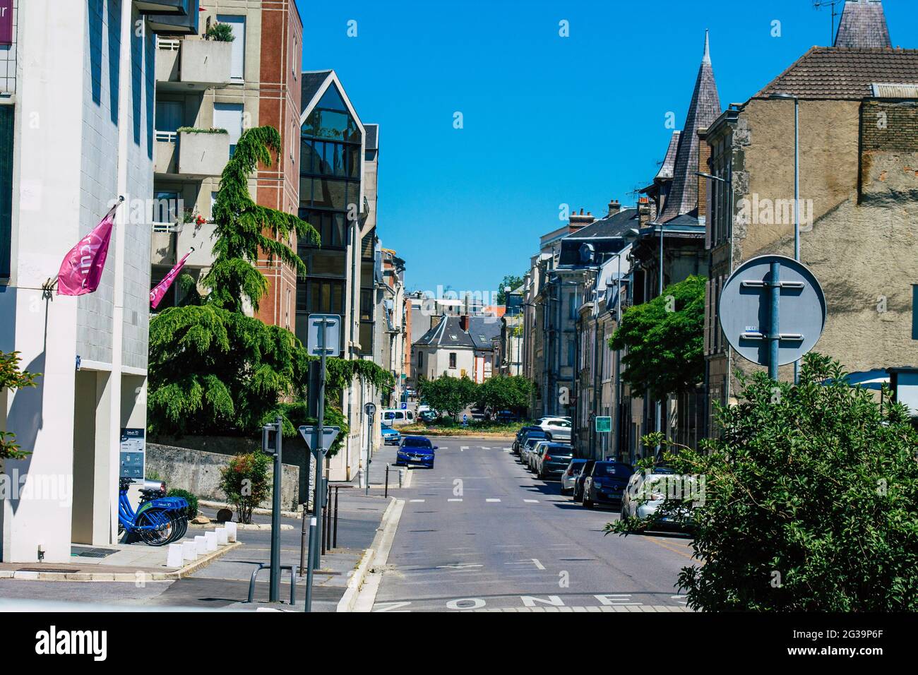 Reims France June 14, 2021 Urban landscape of the city of Reims, a city ...