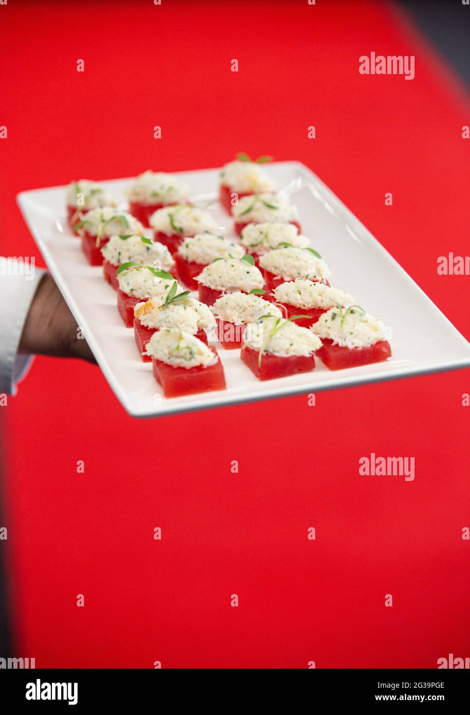 Canapes at a corporate function Stock Photo - Alamy