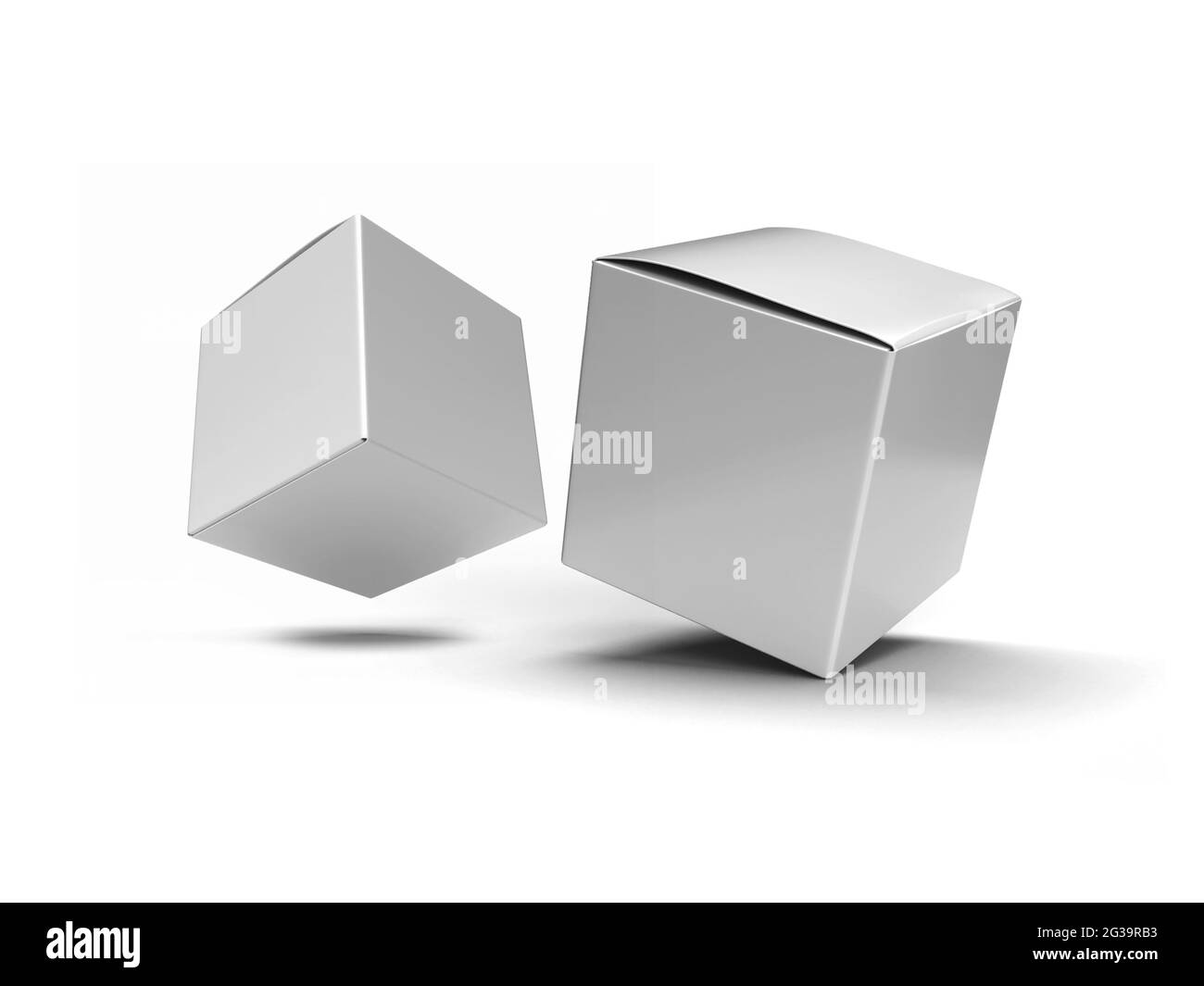 Square Box Packaging 3D Illustration Mockup Scene on Isolated ...