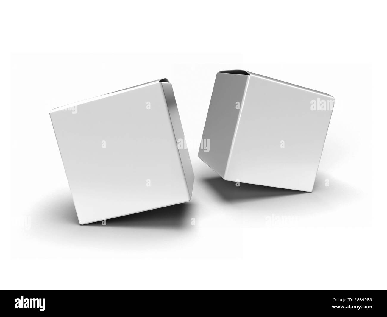 Square Box Packaging 3D Illustration Mockup Scene on Isolated ...