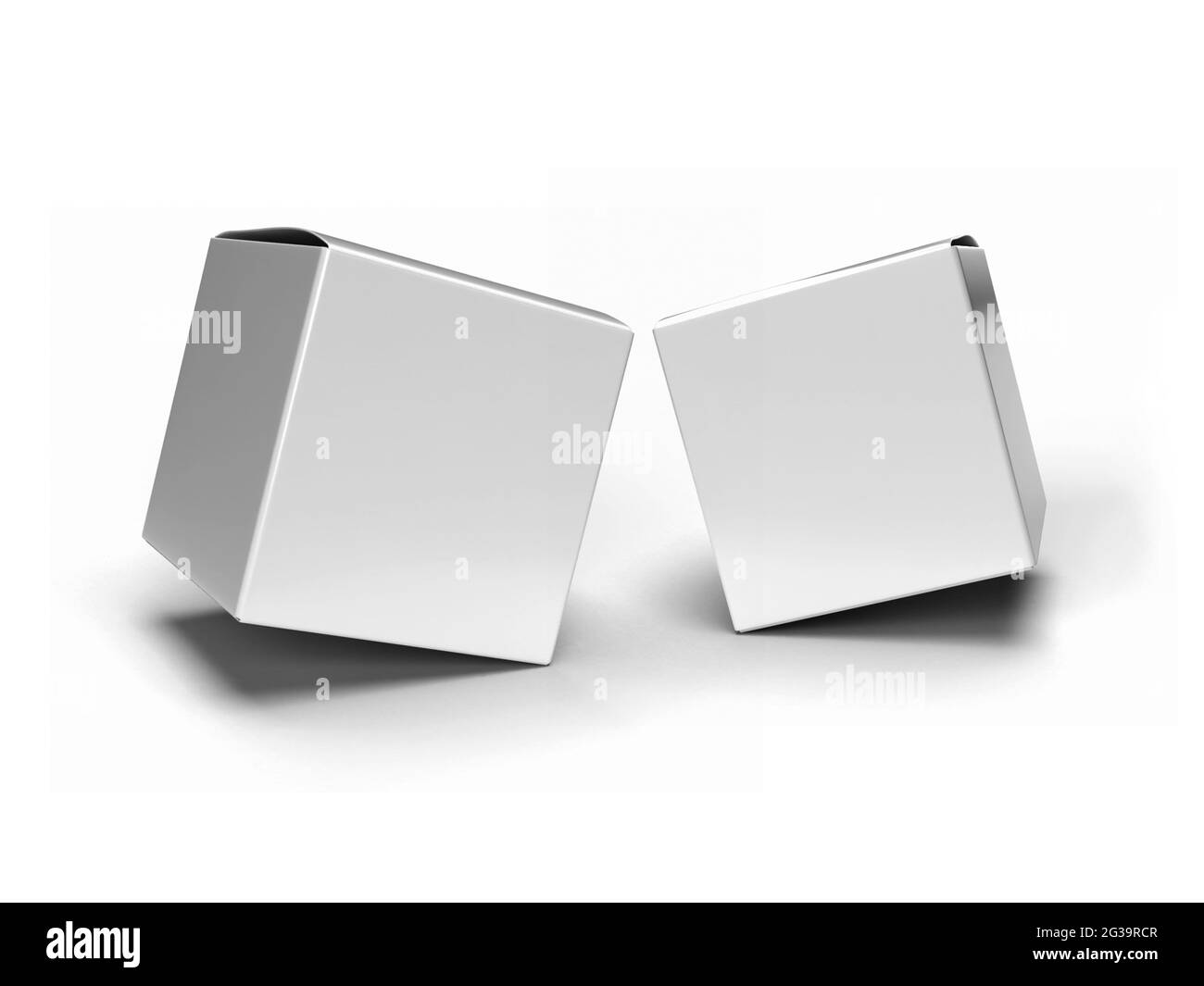 Square Box Packaging 3D Illustration Mockup Scene on Isolated ...